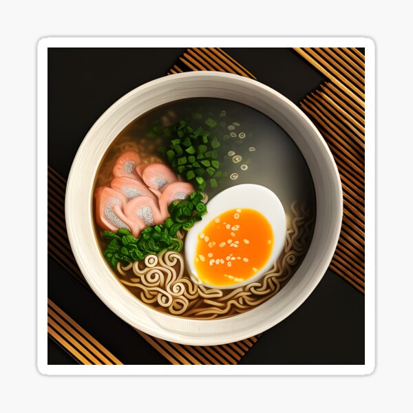 "Japanese Ramen - Noodles, Pork, Egg, Chives, Broth" Sticker for Sale ...
