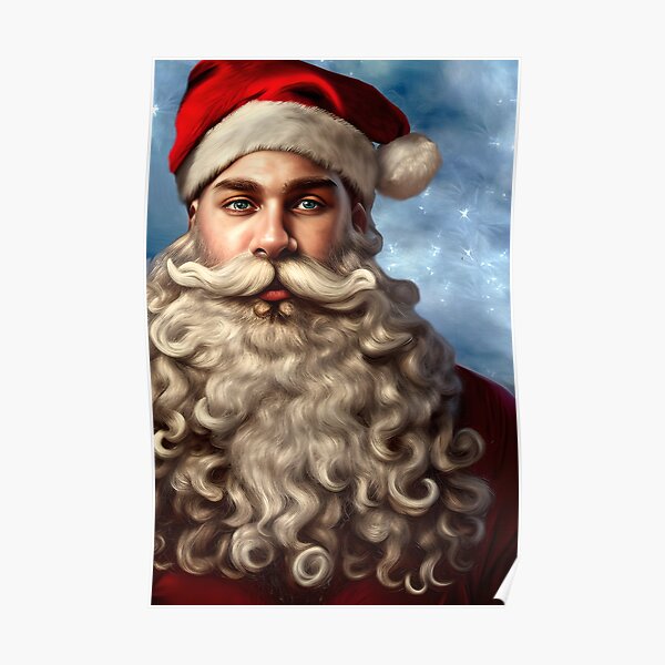 "Santa Daddy- Hunky Santa" Poster for Sale by LthrDaddyBear | Redbubble