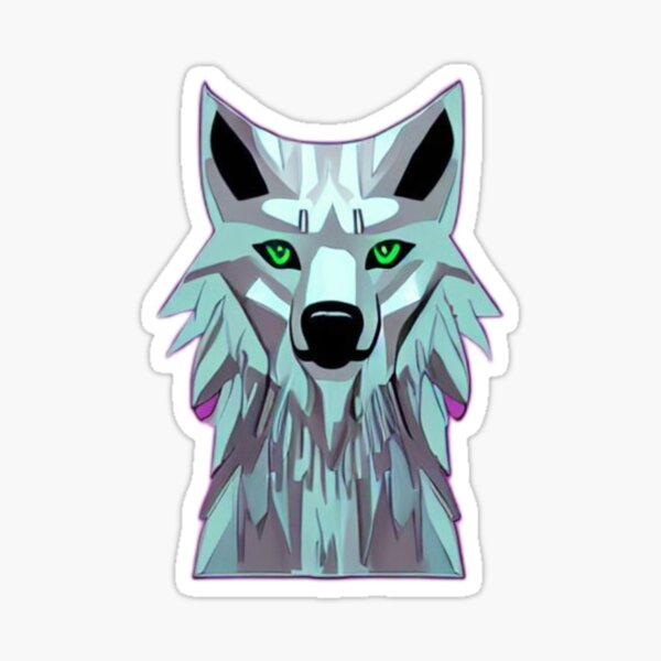 "Cute Shiny Wolf, digital art" Sticker for Sale by SalSunny | Redbubble