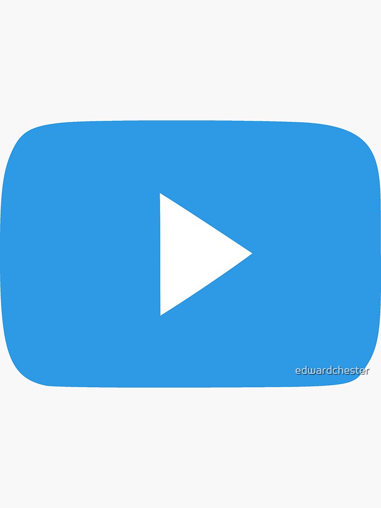 "Youtube Play Button Blue" Sticker for Sale by edwardchester | Redbubble