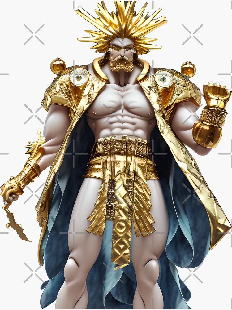 "Golden Celestial Armor, Blue Robe Zeus" Sticker for Sale by ...