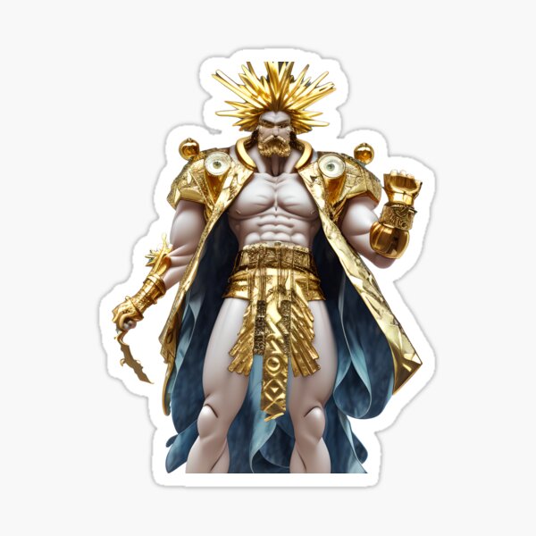 "Golden Celestial Armor, Blue Robe Zeus" Sticker for Sale by ...