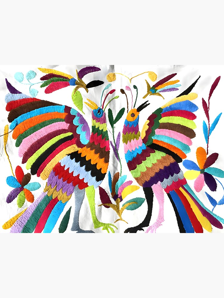 Otomi Animal Designs Mexican Art Otomi Style Bird Peacock Animals'