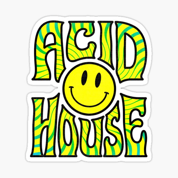 "Acid House & Smiley " Sticker for Sale by sunsetgraphics | Redbubble