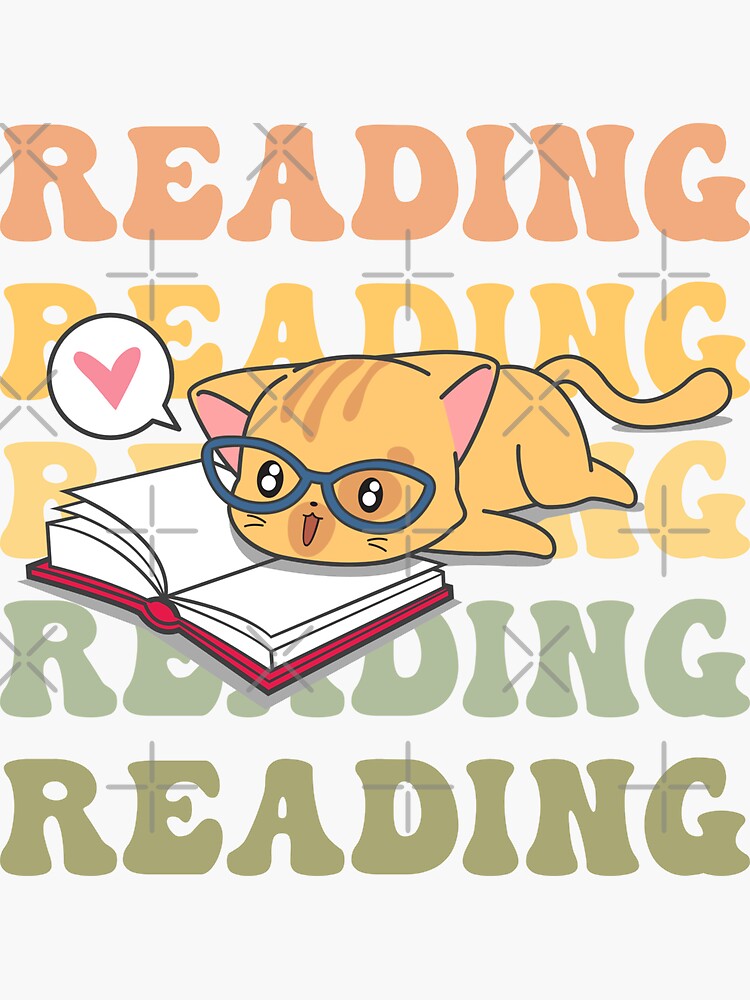 "Cat Loving To Read" Sticker for Sale by TheAnimalZ00 | Redbubble