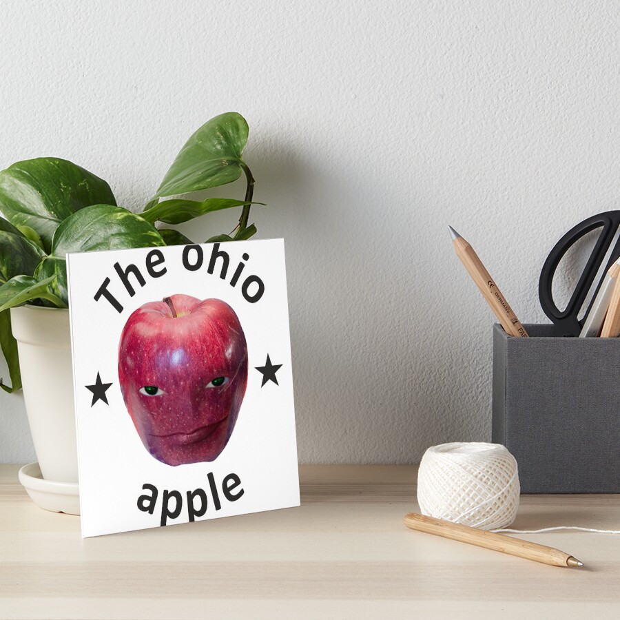 "Ohio rizz apple, apple meme from TikTok v2." Art Board Print for Sale ...