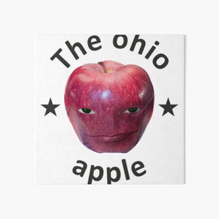 "Ohio rizz apple, apple meme from TikTok v2." Art Board Print for Sale ...