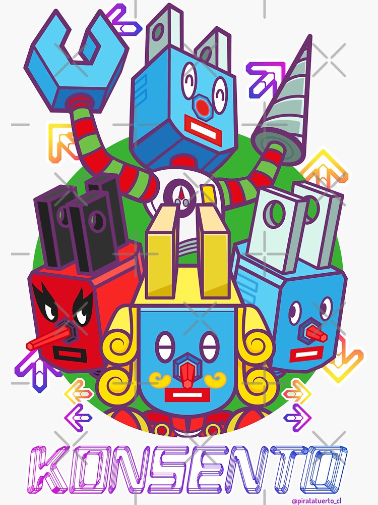 "KONSENTO ROBO-SQUAD" Sticker for Sale by PirataTuerto | Redbubble