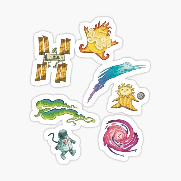"Space Friends Sticker Sheet" Sticker for Sale by Josslyn-Hagen | Redbubble
