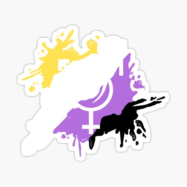 "Paint stain Trans/Non binary" Sticker for Sale by PlumOtheCrow | Redbubble