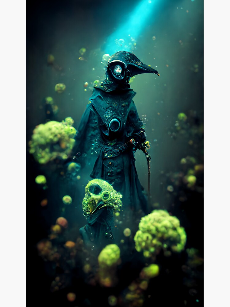 "Underwater Plague Doctor - Curing Ick " Sticker for Sale by AyetoZee ...