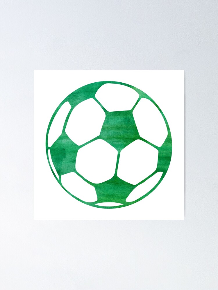 "Green Soccer Ball" Poster by gracehertlein | Redbubble