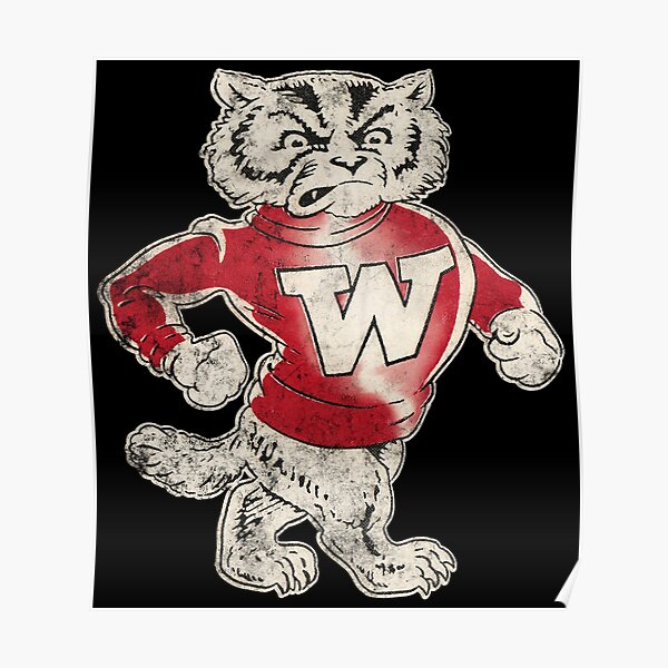 "Vintage "Bucky" the badger Mascot Logo for Wisconsin" Poster for Sale ...