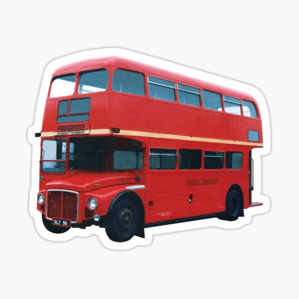 "Vintage London Double Decker Bus" Sticker for Sale by designdog ...