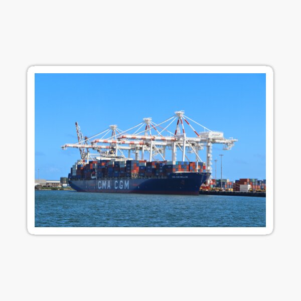 "CMA CGM Bellini container ship " Sticker for Sale by FranWest | Redbubble