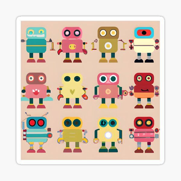 "Friendly Toy Robots ?" Sticker for Sale by F0reverunreal | Redbubble