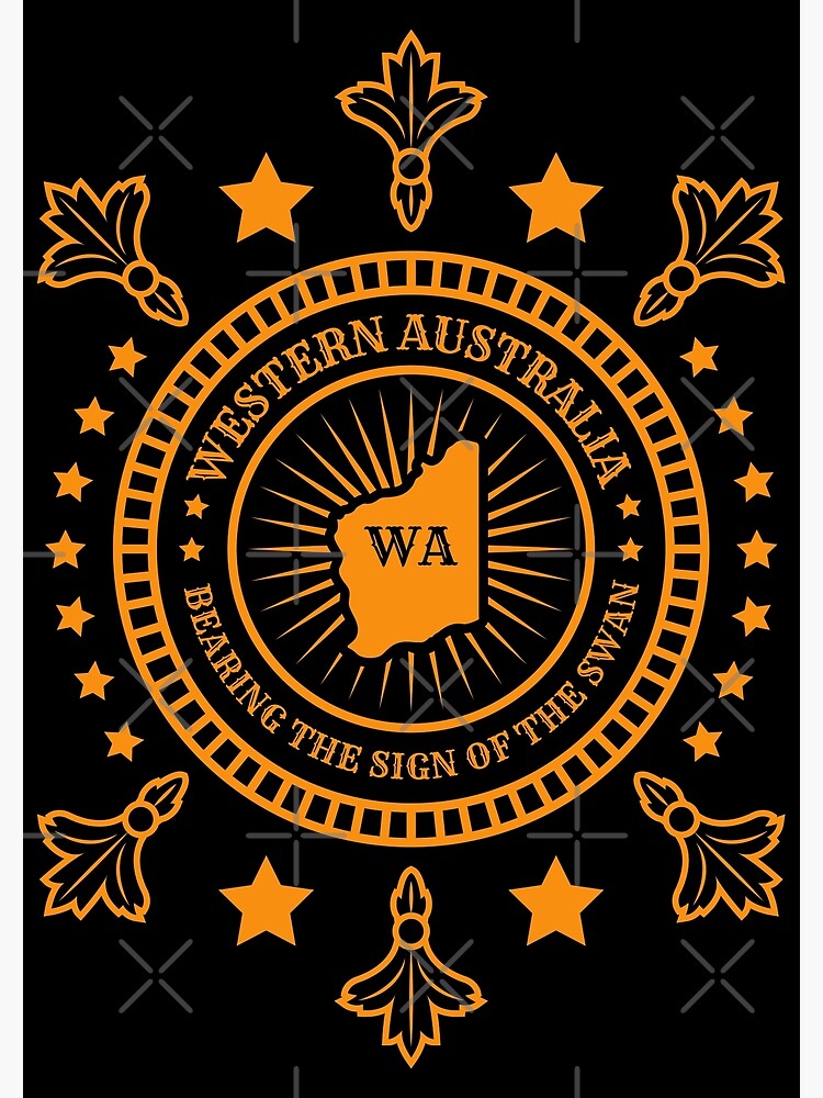 "Western Australia Motto Map - WA Bearing the Sign of the Swan" Poster ...