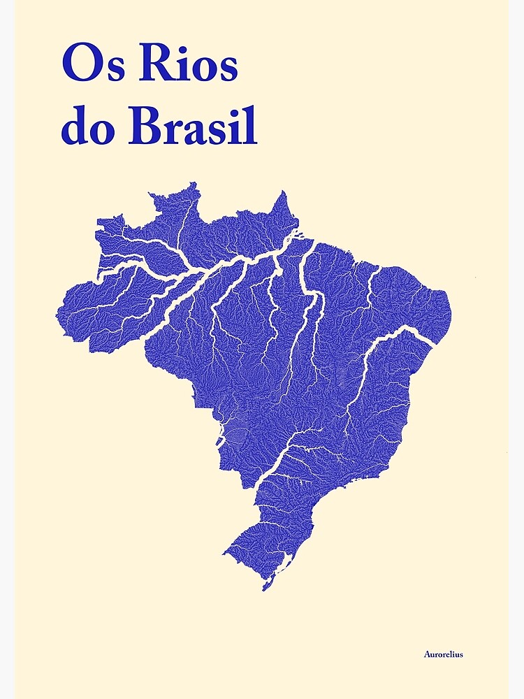 "Map of the rivers of Brazil (blue)" Poster for Sale by aurorelius ...