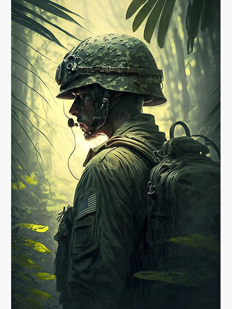 "Vietnam Soldier in the Jungle" Art Board Print for Sale by ...