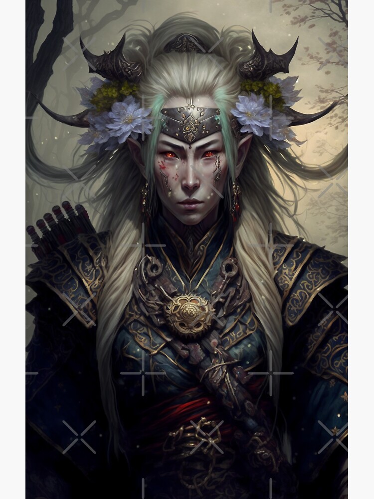 "Anime Samurai Elf Girl" Sticker for Sale by JigglePeek | Redbubble