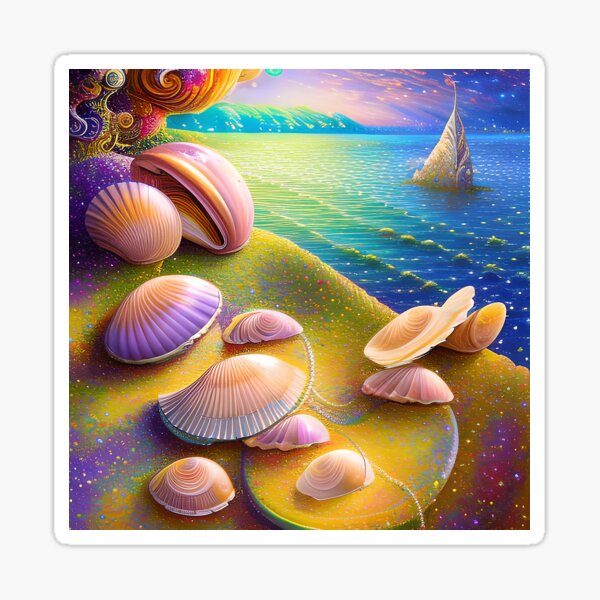 "Seashells art" Sticker for Sale by Ark182 | Redbubble