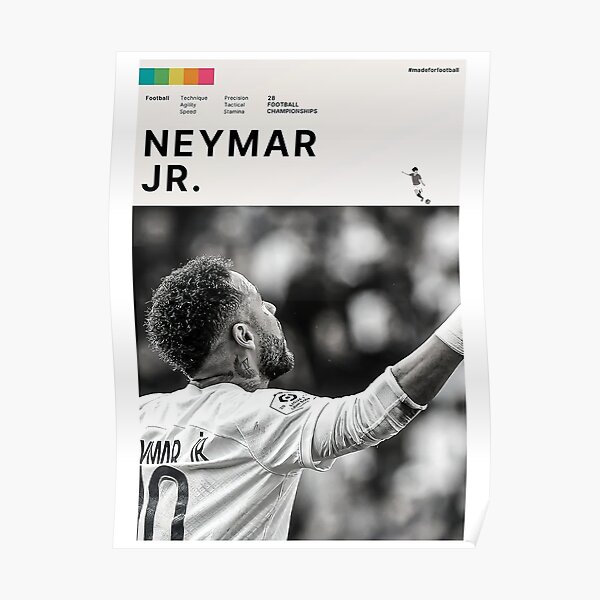 "Neymar Jr. Inspired Portrait" Poster for Sale by LaurenceMcguire ...