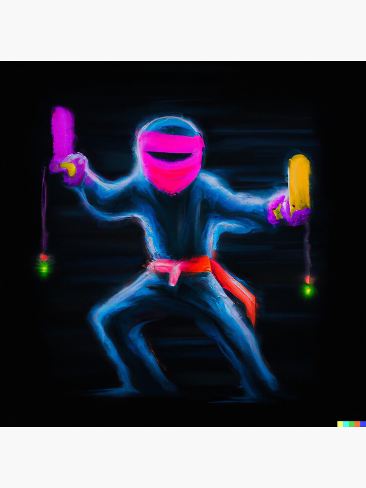"Neon Ninja oil painting" Sticker for Sale by Dyskord01 | Redbubble