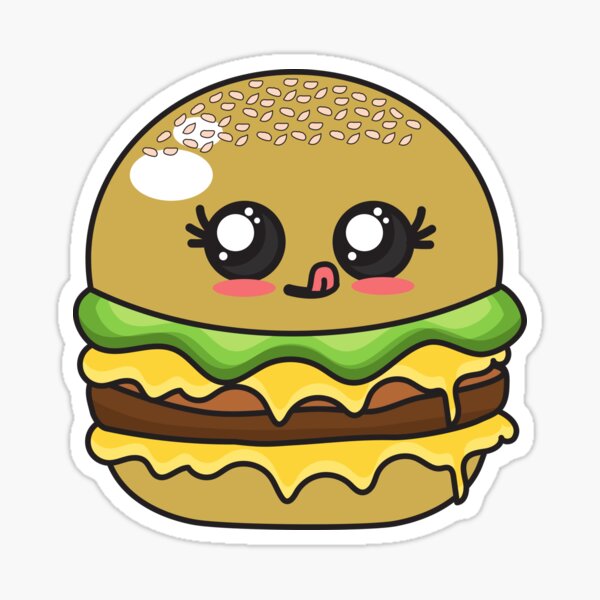 "Cute Hamburger" Sticker for Sale by sweary12 | Redbubble