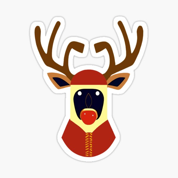 "Rudolph the red-nosed reindeer - Christmas cute reindeer" Sticker for ...