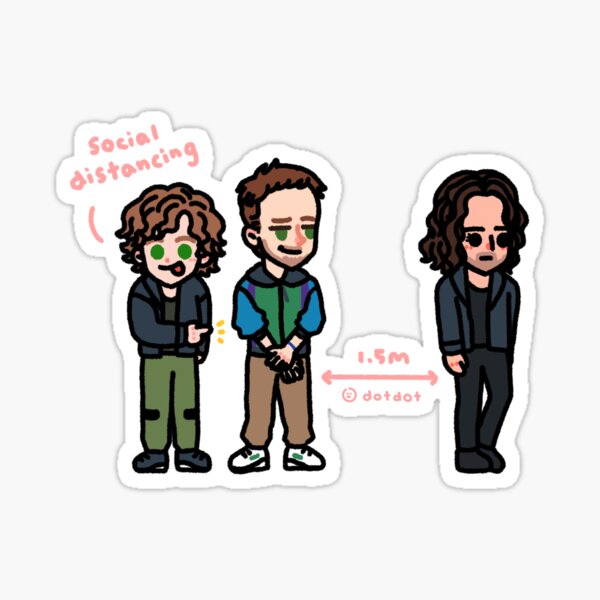"Social Distancing between Stefaniil LOL" Sticker for Sale by dotbyedot ...