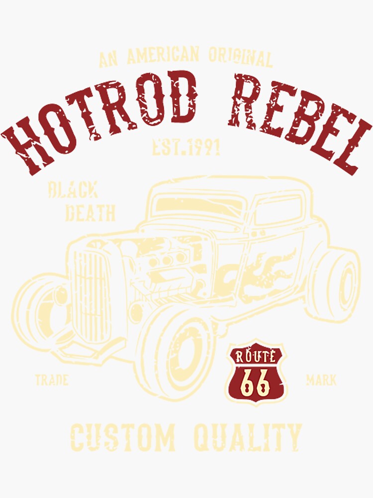 "hot rod rebel" Sticker for Sale by pulpadg | Redbubble
