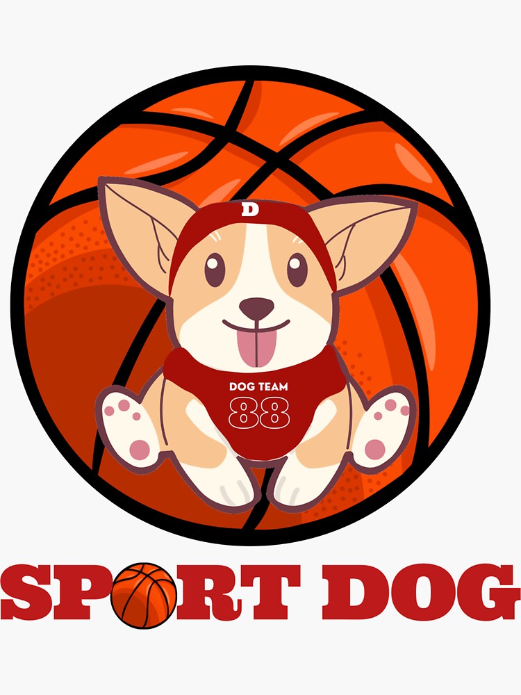"Basketball team sports dogs -dogs pets" Sticker for Sale by Annelley ...