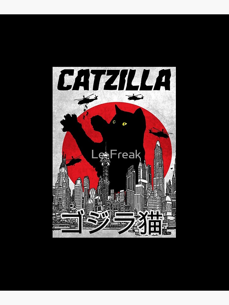 "Catzilla" Mounted Print for Sale by Le-Freak | Redbubble