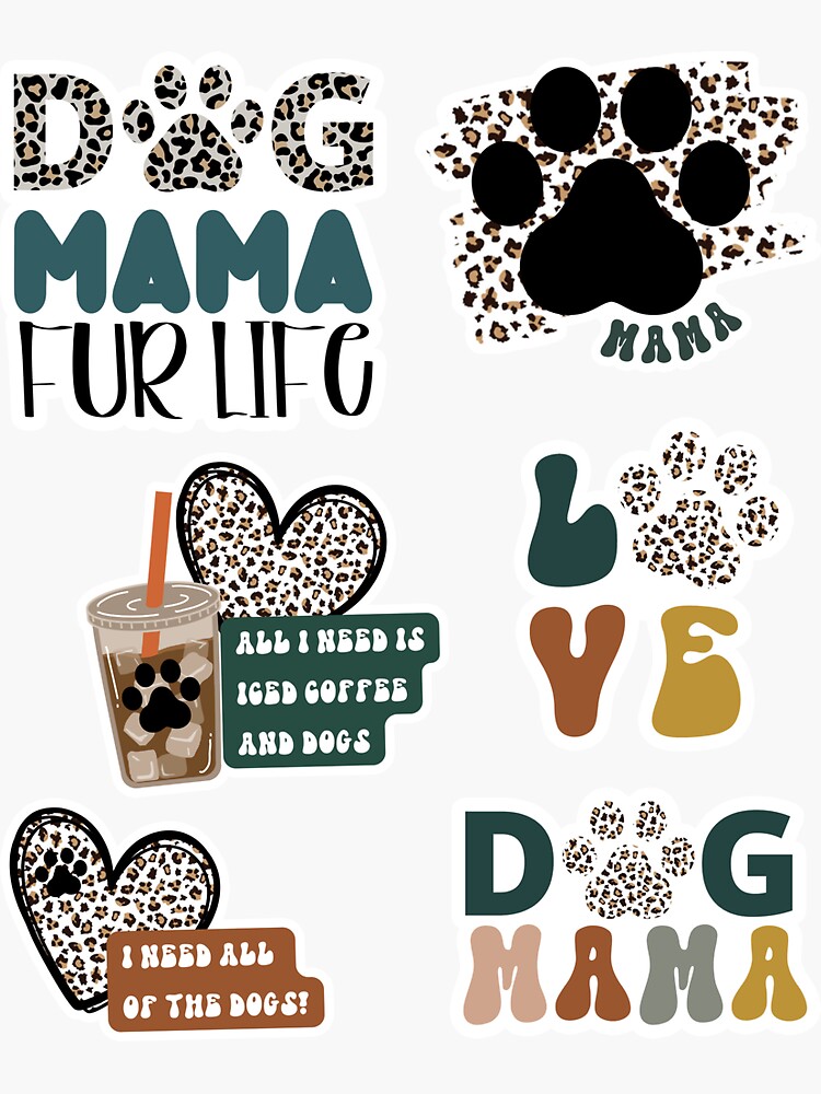 "Dog Mama Printable Stickers." Sticker for Sale by saturndigit | Redbubble