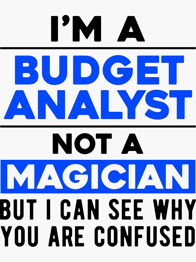 "Budget Analyst Joke" Sticker for Sale by NestaReign | Redbubble