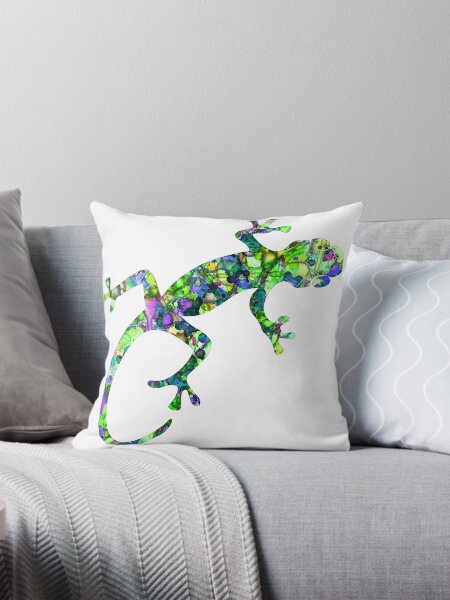 "Tie-Dye Gecko" Pillow for Sale by mrthink | Redbubble