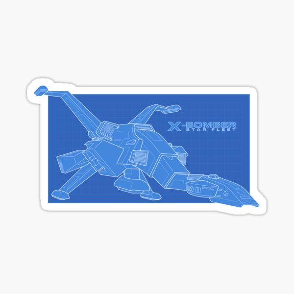 "X-Bomber Blueprint" Sticker for Sale by GuanoLad | Redbubble