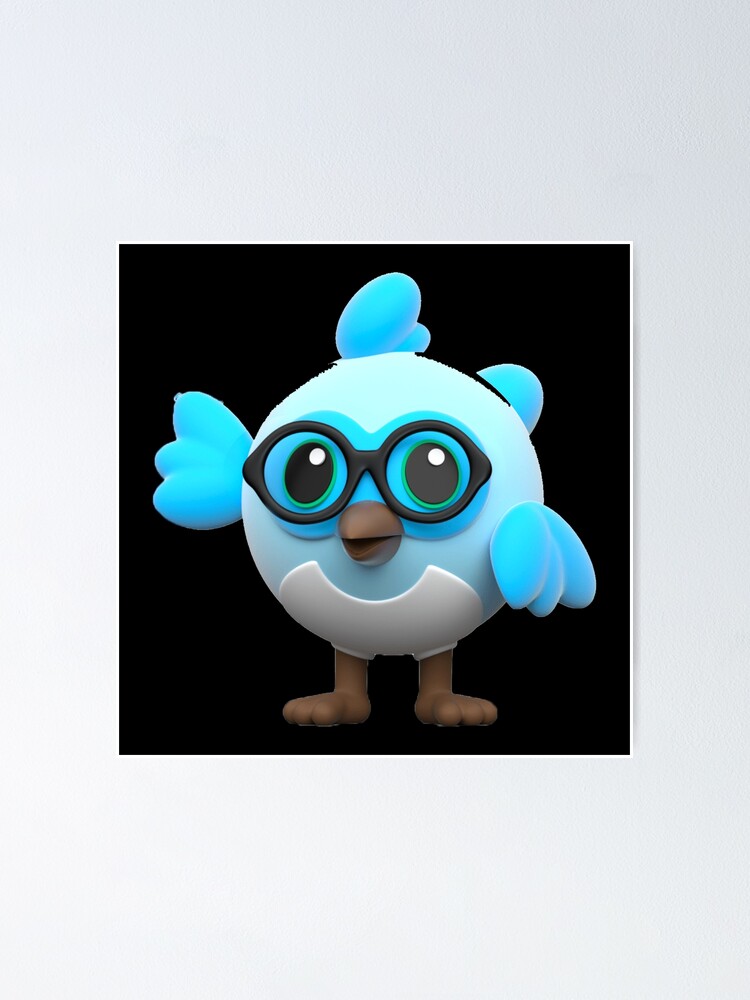 "Flutter Dash Bird with Specs" Poster for Sale by tshirtsandme | Redbubble