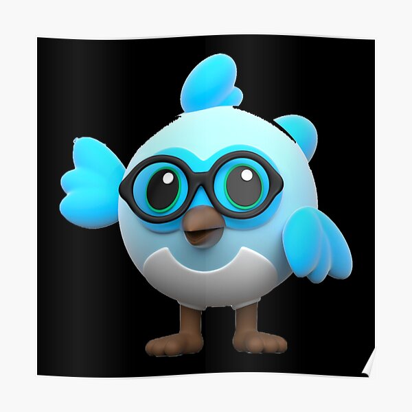 "Flutter Dash Bird with Specs" Poster for Sale by tshirtsandme | Redbubble