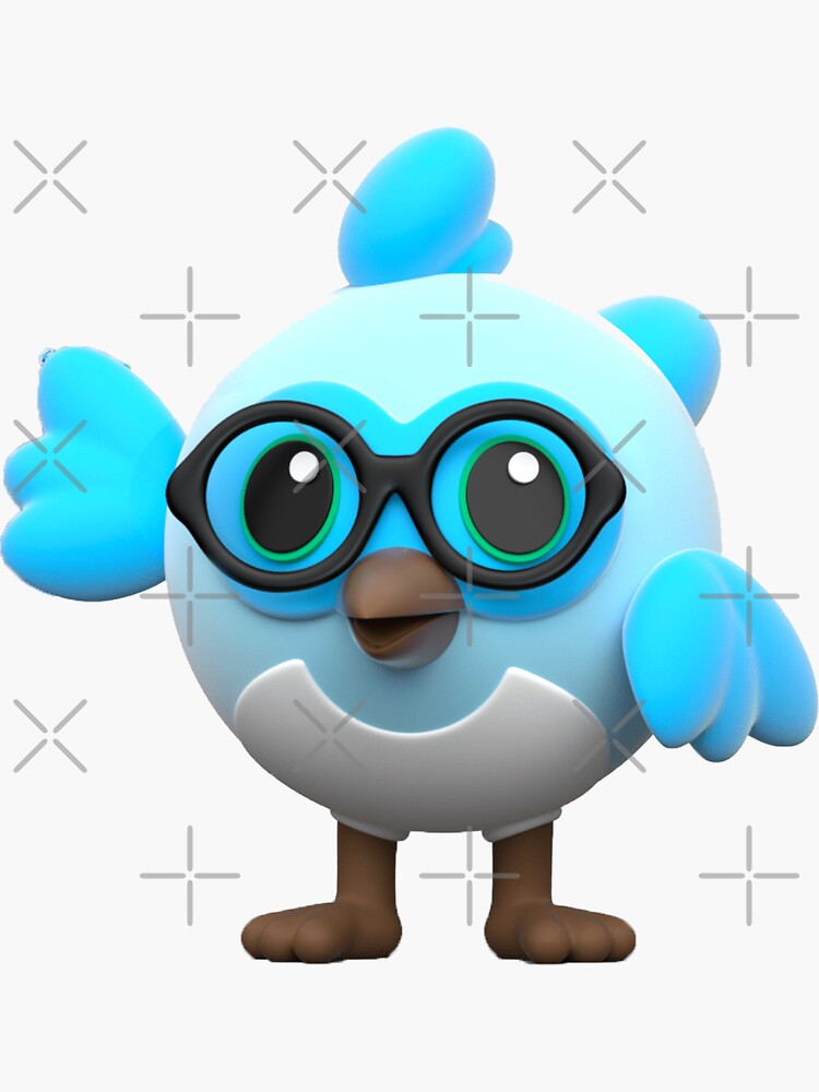 "Flutter Dash Bird with Specs" Sticker for Sale by tshirtsandme | Redbubble