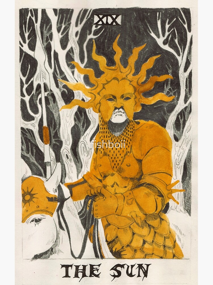 "xix The Sun Tarot Card Illustration" Poster for Sale by fishboii ...