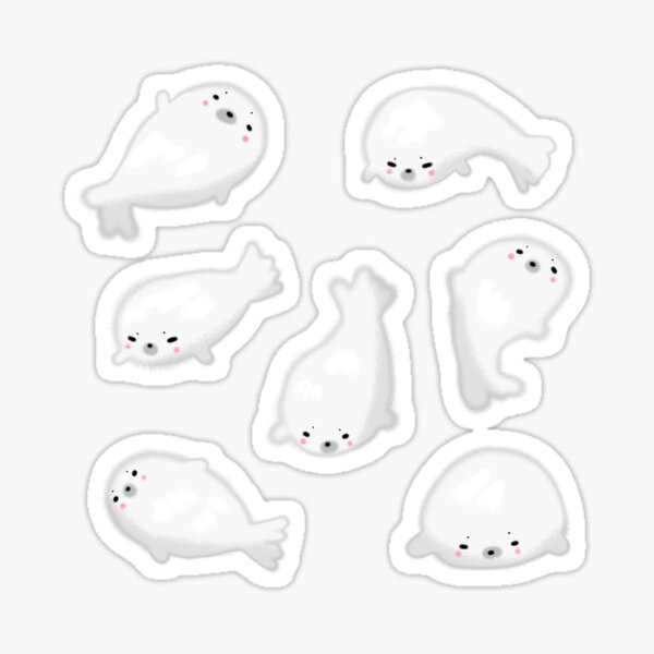 "Cute baby seals" Sticker for Sale by Mayarart | Redbubble