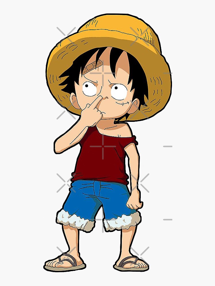 "Kid Luffy sticker" Sticker for Sale by Senpaizoppaiz | Redbubble
