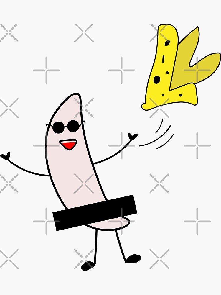 Funny Naked Banana Funny Cartoon Naked Banana Sticker For Sale By Coolshopart Redbubble