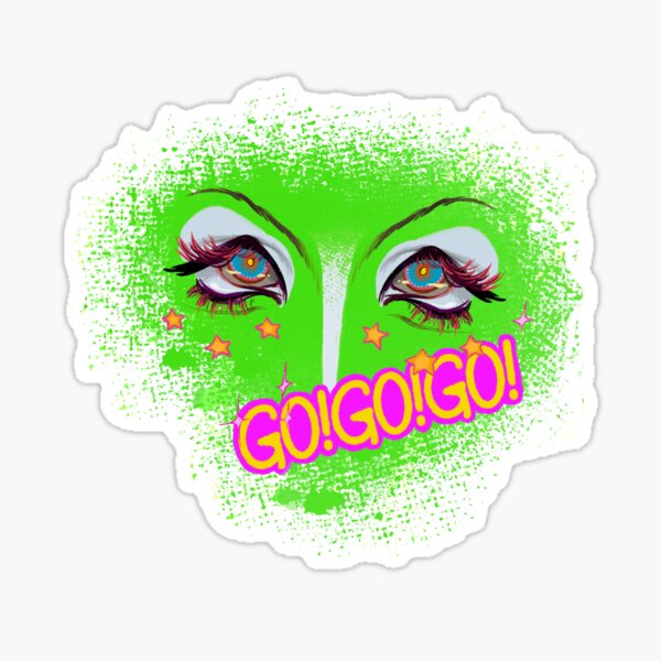"Gyaru Eyes GREEN! " Sticker for Sale by TheeFlea | Redbubble