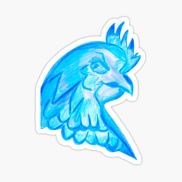 "Blue Nervous Chicken, Sticker" Sticker for Sale by UniverseStore33 ...