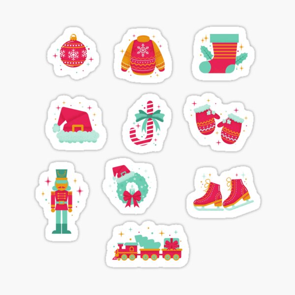 "Christmas Sticker Sheet " Sticker for Sale by LostGalaxies | Redbubble