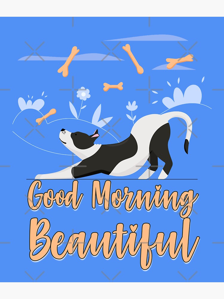 "Good Morning Beautiful Flat Design Pitbull" Sticker for Sale by mr ...