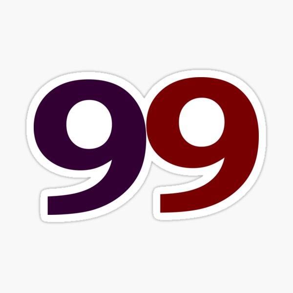 "Number 99, Ninety-Nine" Sticker for Sale by T-Caroline | Redbubble