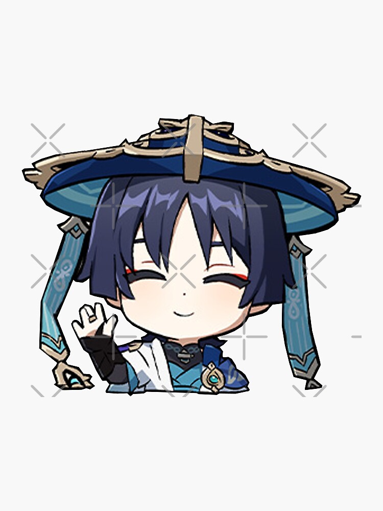 "Scaramouche Cute Wave" Sticker for Sale by soijedml | Redbubble